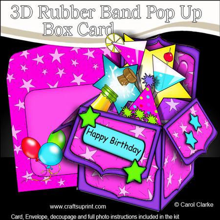 3D Let's Celebrate Rubber Band Pop Up Box Card - CUP526894_359 ...