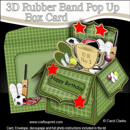 3D Sports Rubber Band Pop Up Box Card - CUP528577_359 | Craftsuprint