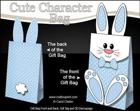 3D Bunny Cute Character Gift Bag Mini Kit - CUP532542_359 | Craftsuprint