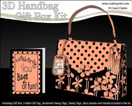 3D Elegant Floral Handbag Treat or Favour Box Kit - CUP535113_359 ...