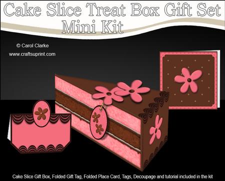3D Chocolate Floral Cake Slice Treat Box Gift Set Mini Kit - CUP540429 ...
