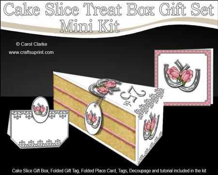 3D Silver Wedding Anniversary Cake Slice Treat Box Mini Kit - CUP540431 ...