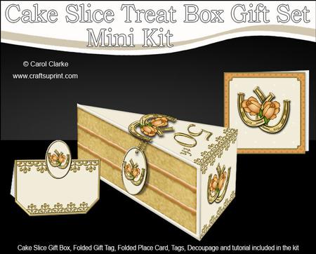 3D Golden Wedding Cake Slice Treat Box Gift Set Mini Kit - CUP540675 ...