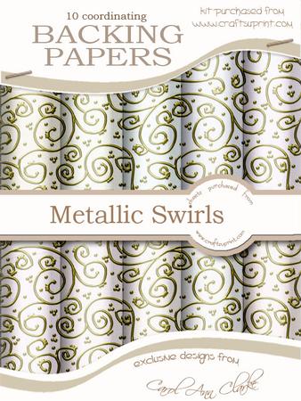 'gold Metallic Swirls' Backing Papers Kit - Shades of White - CUP54111 ...