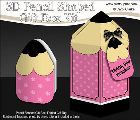 3D Pencil Shaped Treat or Favour Box Mini Kit - CUP541737_359 ...