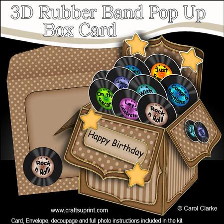3D Records Rubber Band Pop Up Box Card - CUP544020_359 | Craftsuprint