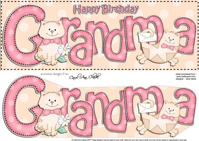 Large Dl Birthday Grandma Cat Card & 3D Decoupage - CUP544916_359 ...