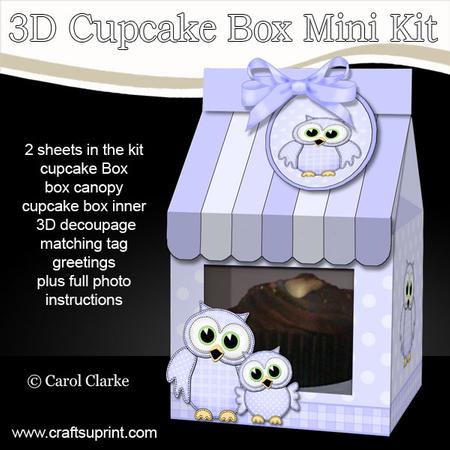3D Cute Owls Carton Cupcake or Treat Box Mini Kit - CUP546712_359 ...
