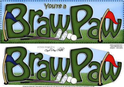 Large Dl Braw Paw Golf Card & 3D Decoupage - CUP547358_359 | Craftsuprint