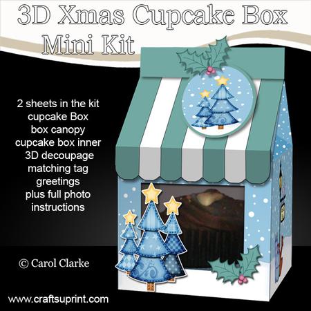 3D Xmas Trees Milk Carton Cupcake or Treat Box Mini Kit - CUP547596_359 ...