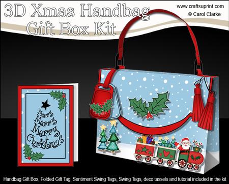 3D Santa's Train Xmas Handbag Treat or Favour Box Kit - CUP549338_359 ...