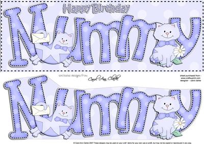 Large Dl Birthday Mummy Cat Card & 3D Decoupage - CUP554329_359 ...