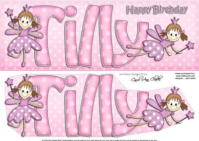 Large Dl Birthday Tilly Fairy Quick Card N 3D Decoupage - CUP558192_359 ...