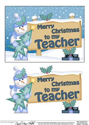Xmas Teacher Snowman Signpost 5x7 Easicut Decoupage - CUP559616_359 ...