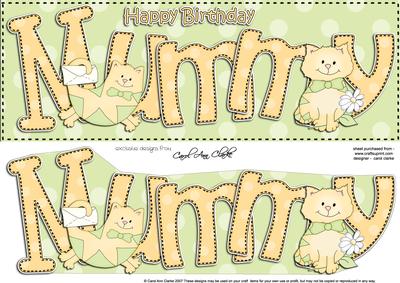 Large Dl Birthday Mummy Cat Card & 3D Decoupage - CUP562806_359 ...