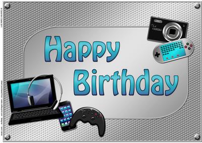 A4 Birthday Gadgets N Gizmos Card Topper - CUP564499_359 | Craftsuprint