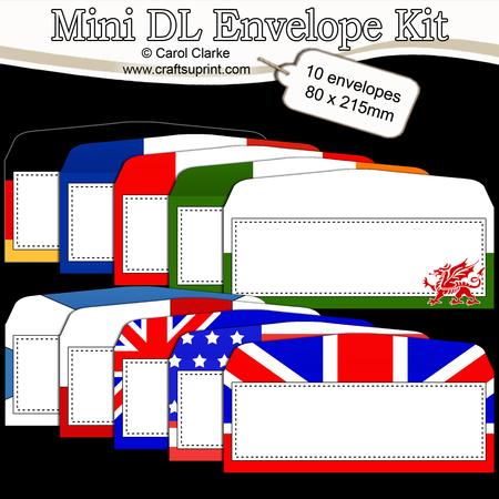 10 Mini Dl (80 x 215mm) Flags Envelope Kit - CUP565536_359 | Craftsuprint