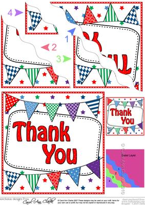Thank You Bunting Wavy Corner Stacker - CUP572979_359 | Craftsuprint