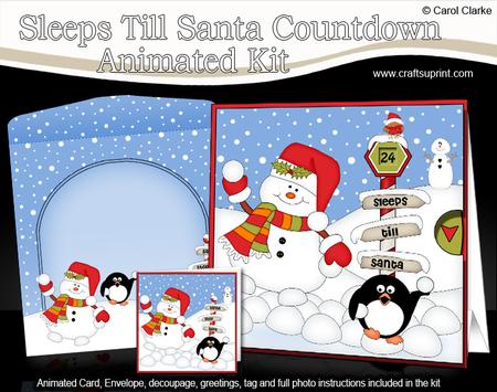 3D Xmas Snowman Sleeps Till Santa Animated Card - CUP578807_359 ...