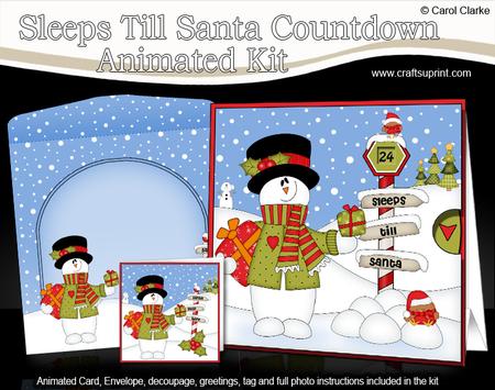 3D Xmas Snowman Sleeps Till Santa Animated Card - CUP578972_359 ...