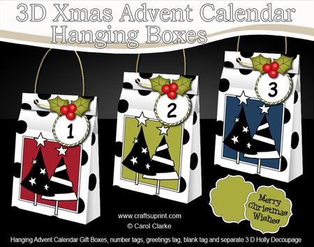 3D Trees Xmas Hanging Advent Calendar Box Kit - CUP580026_359 ...