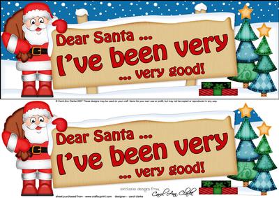 Lge Dl Xmas Santa I've Been Good Signpost Easicut Decoupage - CUP581489 ...