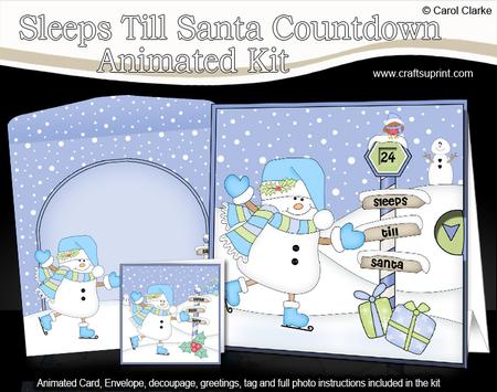 3D Xmas Skating Snowman Sleeps Till Santa Animated Card - CUP583033_359 ...