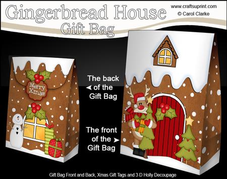 3D Xmas Rudolph Gingerbread House Gift Bag Mini Kit - CUP584988_359 ...