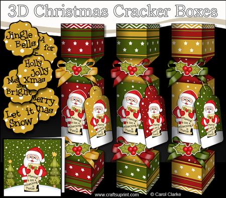 3D Santa Snowy Scene Christmas Cracker Boxes - CUP586348_359 | Craftsuprint
