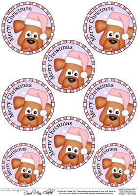 Rusty Dog Round Christmas Gift Tags - CUP587481_359 | Craftsuprint
