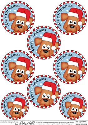 Rusty Dog Round Christmas Gift Tags - CUP587781_359 | Craftsuprint