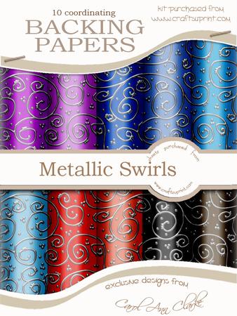 'silver Metallic Swirls' Backing Papers Kit - CUP58827_359 | Craftsuprint