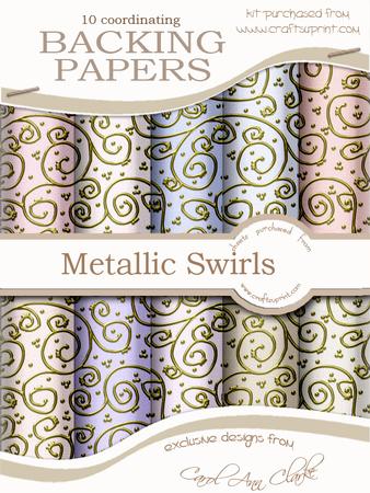 'gold Metallic Swirls' Backing Papers Kit - CUP60490_359 | Craftsuprint