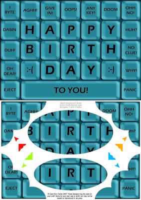 A5 Novelty Fun Computer Keyboard Greetings Scallop Corners - CUP607377 ...