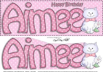 Large Dl Birthday Aimee Cat Card & 3D Decoupage - CUP617395_359 ...