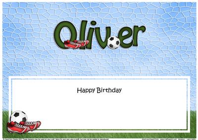 Large Dl Birthday Oliver Football Insert - CUP617931_359 | Craftsuprint