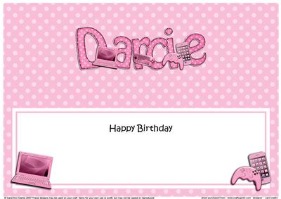 Large Dl Birthday Darcie Girly Gadgets & Gizmos Insert - CUP623113_359 ...