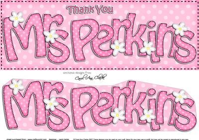 Large Dl Dots & Flowers Thank You Mrs Perkins 3D Decoupage - CUP625174 ...