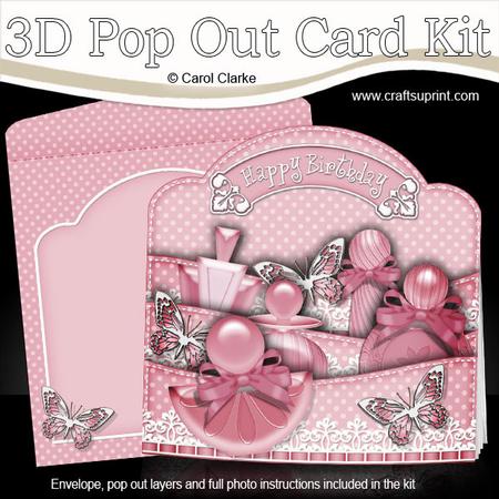 3D Perfume and Butterflies Pop Out Card Kit - CUP628370_359 | Craftsuprint