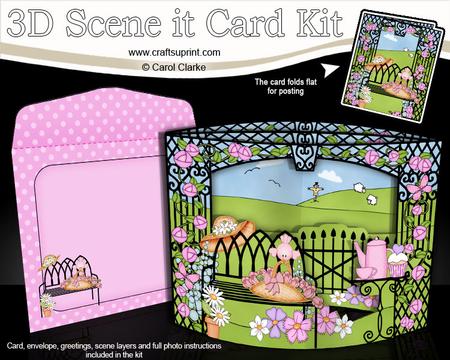 3D Garden Bench Scene It Card Kit - CUP628812_359 | Craftsuprint
