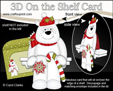 3D on the Shelf Card Kit - Little Christmas Polar Bear Ben - CUP630803 ...