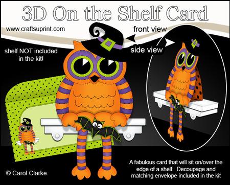 3D on the Shelf Card Kit - Little Halloween Owl Owlvera - CUP641804_359 ...
