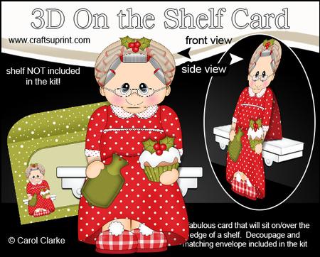 3D on the Shelf Card Kit - Christmas Beddy Ready Mrs Claus - CUP643666 ...