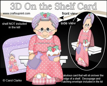 3D on the Shelf Card Kit - Christmas Beddy Ready Mrs Claus - CUP643667 ...
