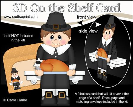 3D on the Shelf Card Kit - Little Thanksgiving Pilgrim Myles ...
