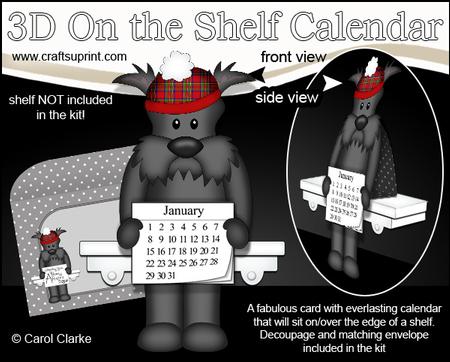 3D on the Shelf Everlasting Calendar Kit - Scottie Dog - CUP650827_359 ...