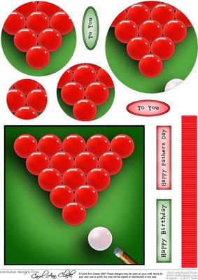 Snooker Quick Card with Circle Pyramage - CUP65891_359 | Craftsuprint