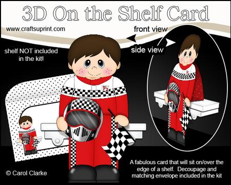 3D on the Shelf Card Kit - Little F1 Racing Driver Gerry - CUP662579 ...