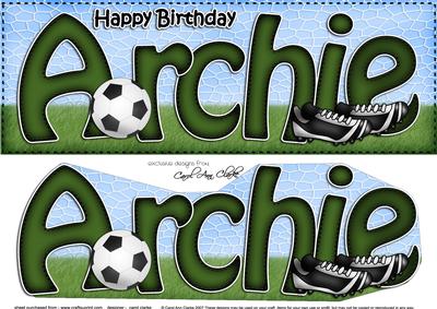 Large Dl Birthday Archie Football & 3D Decoupage - CUP670286_359 ...