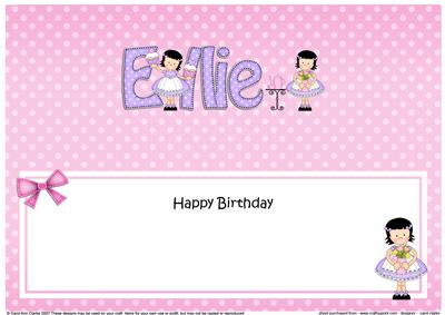 Large Dl Birthday Ellie Girlz Insert - CUP672612_359 | Craftsuprint